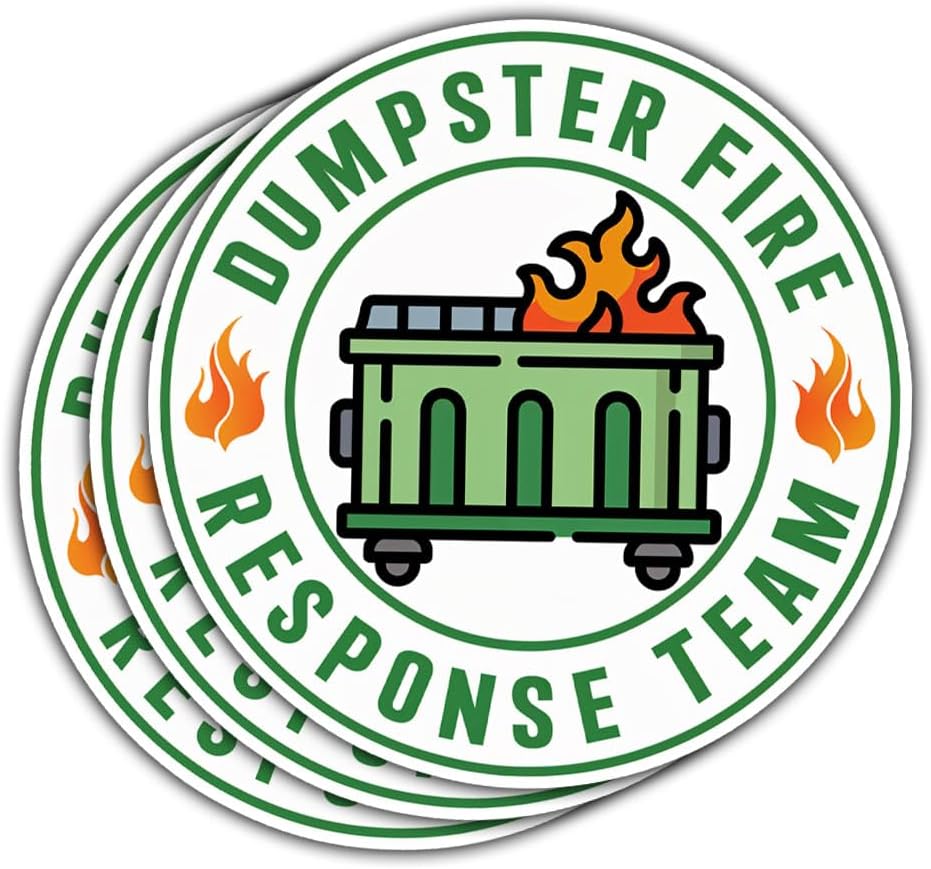 3Pcs Dumpster Fire Response Team Sticker Funny Meme This is Fine Dumps ...