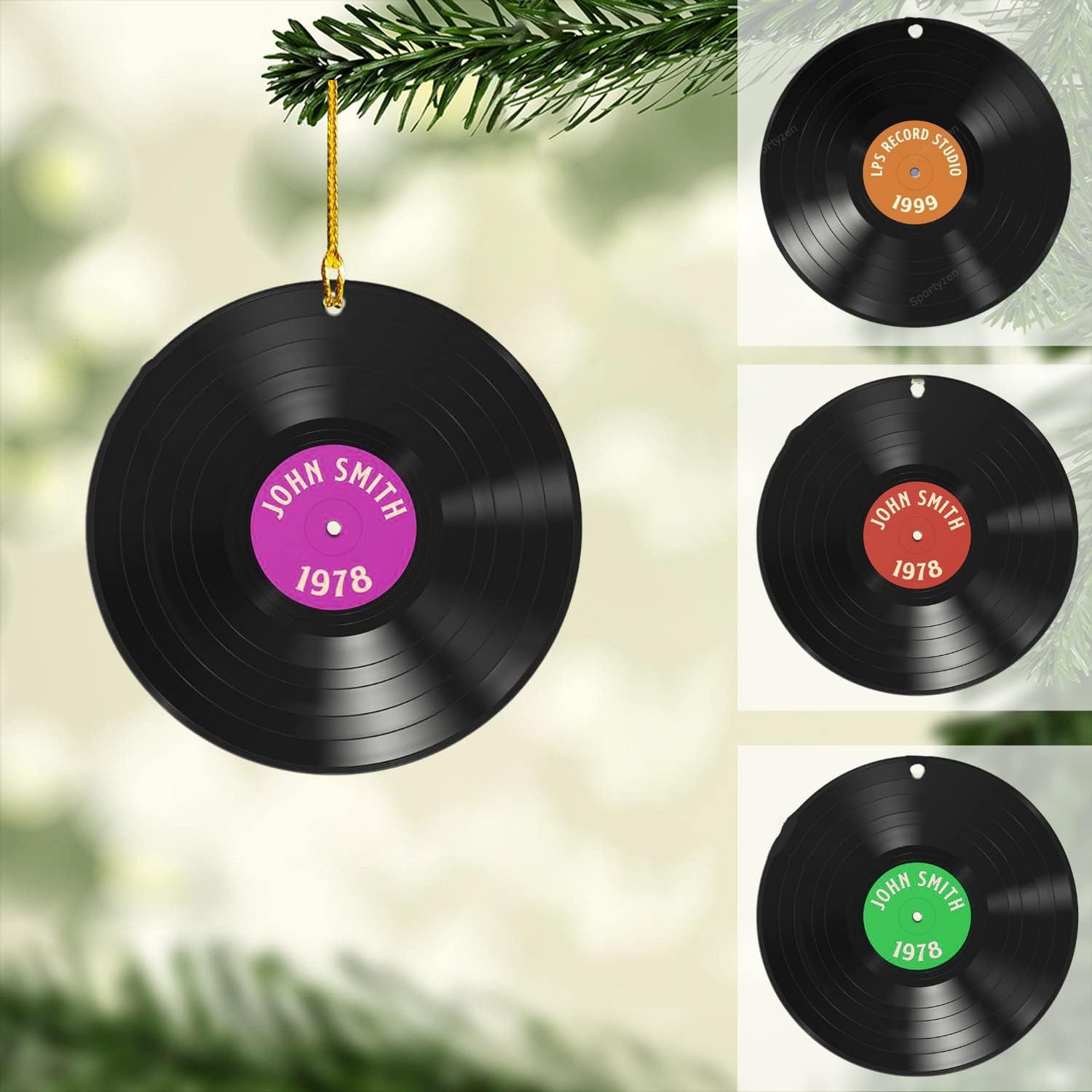 Personalized Vinyl Record Ornaments 2025 Custom Record Vinyl Gift Xmas ...